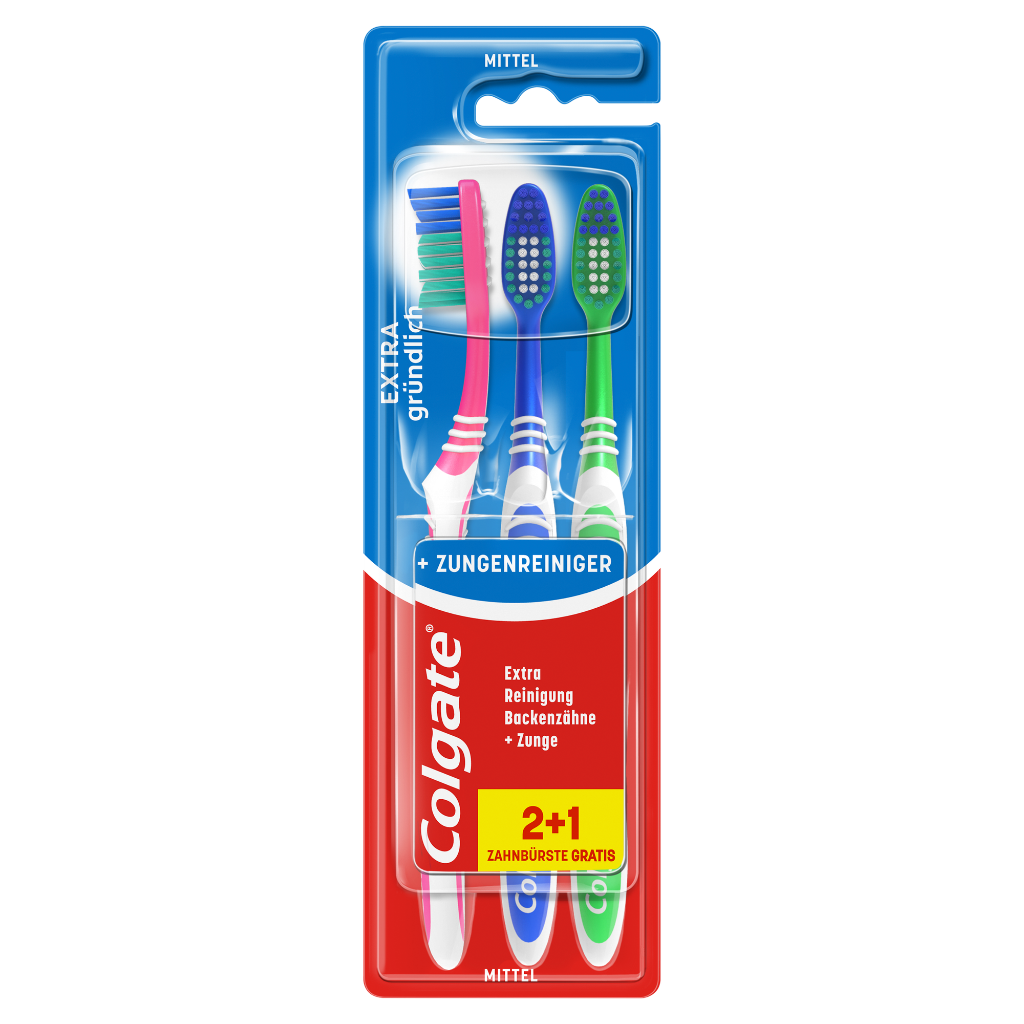 Colgate Zahnbürste Extra Clean, 3 Stück - Handzahnbürste mit ...